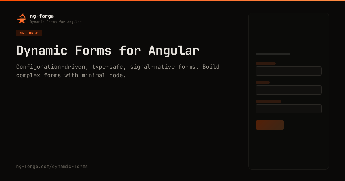 ng-forge — Dynamic Forms for Angular